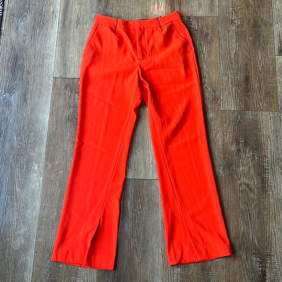 Pants & Jumpsuits | Zara Orange Slacks With Slit On The Ends | Poshmark